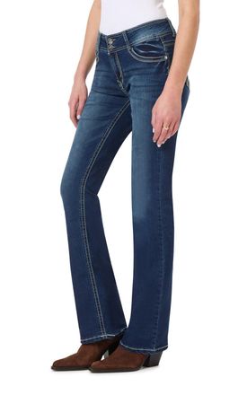 Wallflower Jeans Damen Luscious Curvy Bootcut Mid Rise Insta Stretch Juniors (Standard und Plus) Jeans, Heidi, 27W / 32L