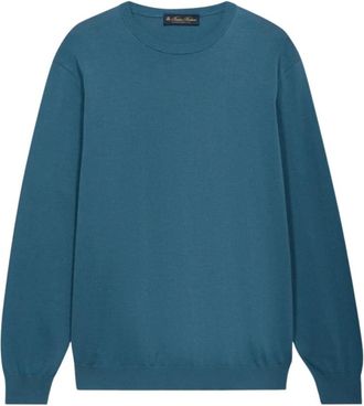Brooks Brothers Homme, Pulls, Bleu, Taille: 3XL Country Club Mercerized Cotton Crewneck