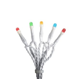 Konstsmide Micro LED Lichterkette, gefrostet, 120 bunte Dioden, 30V Au&szlig;entrafo, wei&szlig;es Kabel - 3812-502