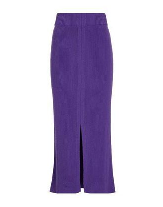 8 by YOOX RIBBED FRONT SPLIT KNIT LONG SKIRT