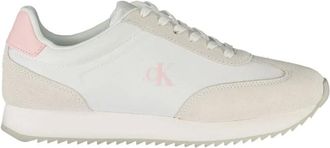 Calvin Klein Femme, Chaussures, Blanc, Taille: 40 EU Baskets Femme en Cuir Blanc