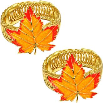 Pretyzoom 2 St&uuml;ck Thanksgiving-vorhanghalter Ahornblatt-vorhanghalter Einfach Zu Verwendende Dekorative Vorhanghalter Aus Metallfeder F&uuml;r Vorh&auml;nge