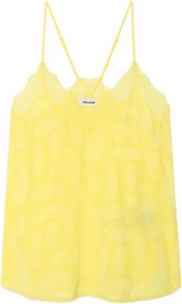 Zadig&Voltaire Femme, Tops, Jaune, Taille: 38 FR D&eacute;bardeur