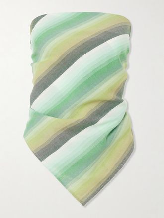 Marrakshi Life Triangle Tr&auml;gerloses Oberteil Aus Einer Baumwollmischung Mit Streifen - Gr&uuml;n