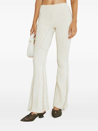 Isa Boulder pantalon nervuré à ornements - Blanc