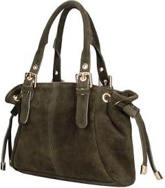 Gave Lux Sac &agrave; bandouli&egrave;re en cuir v&eacute;ritable pour femme Made in Italy 14x8x25 cm GLX22011123FBG, vert fonc&eacute;, Taille unique