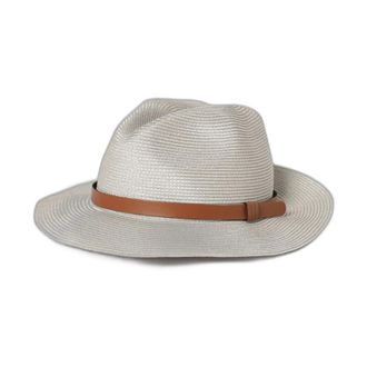 Emporio Armani Chapeau fedora en raffia tress&eacute; - unisex - Accessoires - Beige - Taille: 58 CM