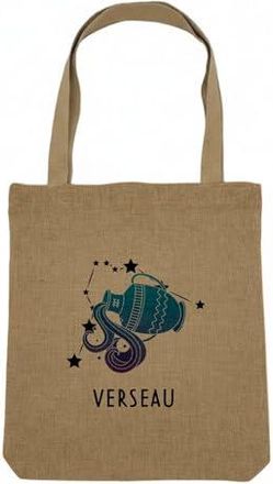 Fabulous Sac Shopping Tote Bag Aspect Lin - Verseau Signe Astrologie Prevision Stellaire C&eacute;leste Solaire Sideral Etoile - Sac de Courses Toile Epaisse 360g Bei