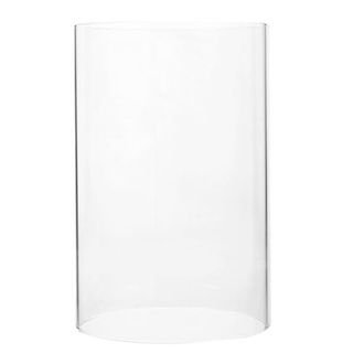 Cabilock Abat-Jour en Verre Transparent Cylindrique 15 X 4 Pouces Bougeoir Anti-Vent Ouvert Aux Deux Extr&eacute;mit&eacute;s Protection Stable pour Bougie Pilier D&eacute;coration
