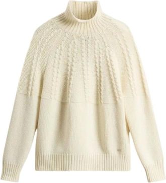 Woolrich Femme, Pulls, Blanc, Taille: 42 FR Col roul&eacute;