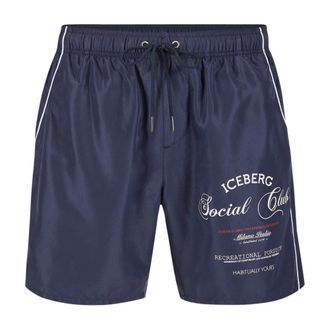 Iceberg Homme, Maillots de bain, Bleu, Taille: L Classic Boxer Swim Shorts