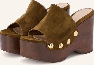 Gianvito Rossi Plateau-Wedges Camoscio Mit Nieten braun