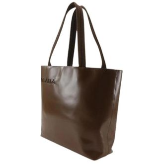 Prada Pre-owned Logo Leder Shopper - - Pre-owned - Damen - Braun - ONE SIZE