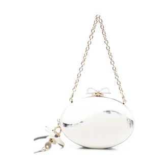 Self Portrait Satin Oval Clutch - - Bags - Damen - Beige - ONE SIZE