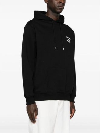 Dr&ocirc;le de Monsieur Slogan-Embroidered Cotton Jersey Hoodie - Black