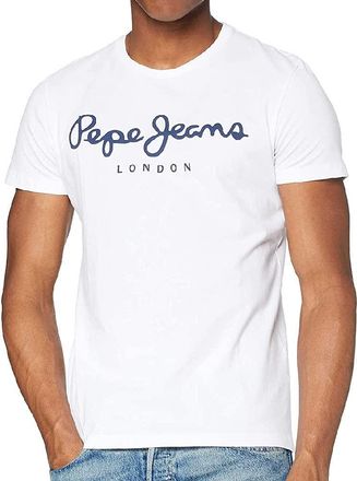 Pepe Jeans London Herren Original Stretch N T-shirt, Wei&szlig; (White), M