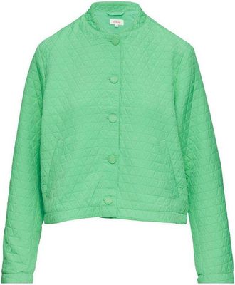 s.Oliver Sweatjacke Indoor-Jacke Strukturierter Blouson mit Stehkragen und Knopfleiste