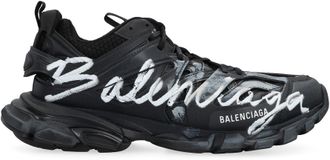 Balenciaga Mens Track Signature Low-Top Sneakers Black Polyurethane; Polyester Trainers