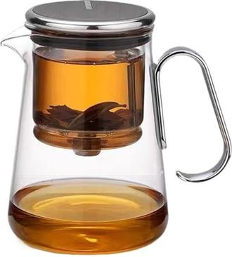 Generic Th&eacute;i&egrave;re en vrac | Infuseur &agrave; th&eacute; magn&eacute;tique avec filtre et couvercle - Th&eacute;i&egrave;re multifonction en verre avec poign&eacute;e pour th&eacute; chaud ou froid Oolong vert