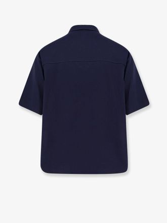 Hev&ograve; Mens Shirt Montursi Linen-Blend Blue
