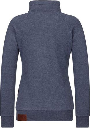 Naketano Sweatjacke Damen hoher Stehkragen, Rei&szlig;verschluss, weiche Sweatware, Rippb&uuml;ndchen seitliche Taschen, Kordelzug, Logo-Patch, casual, Streetwear, melier