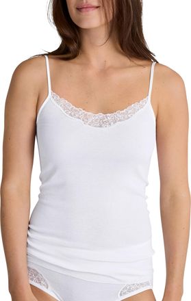 CALIDA Cotton Desire Spaghetti-Top Damen, hautfreundlich, atmungsaktiv, verstellbare Spaghetti-Träger, Feinripp