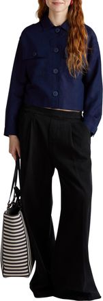 Benetton Damen Giubbino 25bvdn08b Jacke, blau, S