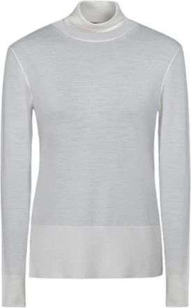 Moorer Femme, Pulls, Blanc, Taille: 38 FR Col roul&eacute;