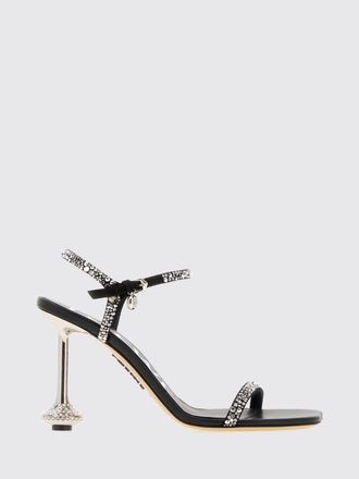 Loewe Toy Sandalen aus Wildleder mit applizierten Kristallen und skulpturalem hohem Absatz
