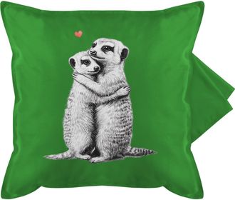 Shirtracer Kissenbezug - Kissen - Ich Liebe Dich Geschenke Erdm&auml;nnchen Paar Geschenk P&auml;rchen Geschenke Liebe I Paare Geschenk - 50 x 50 cm - Gr&uuml;n - kopfkissenbez