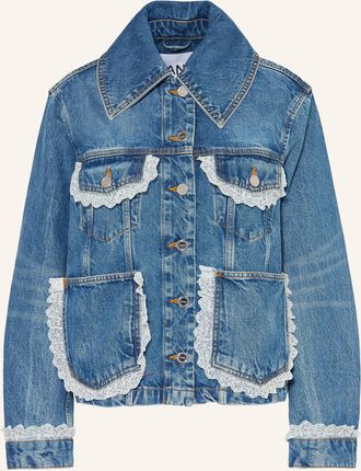 Ganni Jeansjacke Mit Spitze blau