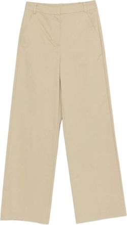 Patrizia Pepe Femme, Pantalons, Beige, Taille: 38 FR Pantalon Palazzo en Coton Taille Basse