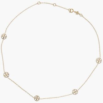 Tory Burch Golden-Effect MILLER Chain Necklace with Monogram size Unica