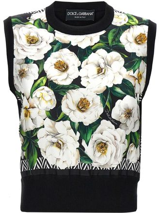 Dolce & Gabbana débardeur à fleurs - Noir