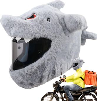 Generico F&uuml;r Cartoon-Helm: Kopfschutz aus Pl&uuml;sch, 30 cm, Hai-Tierkost&uuml;m, Sicherheitspolsterung, atmungsaktive M&uuml;tze f&uuml;r Schneesport