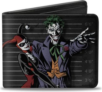 Buckle Down Herren Harley Quinn Hugging Joker Pose/Lineup Grays Reisezubeh&ouml;r-Bi-Fold-Brieftasche, Mehrfarbig, Standard Size
