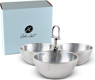 Arthur Court Equestrian Horse 3 Schalen f&uuml;r N&uuml;sse, Snacks, S&uuml;&szlig;igkeitenschale, Aluminiumguss, handpoliert, 14 cm hoch x 22,9 cm breit