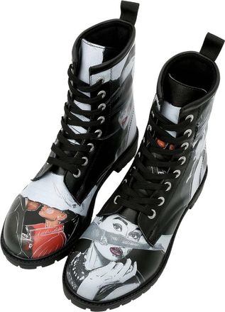 Dogo Long Boots - Go Back to Being Yourself BLACK - Vegane Damen Boots und Nachhaltige und Bunte Stiefeletten - Trendige Bequeme Stiefel für Damen