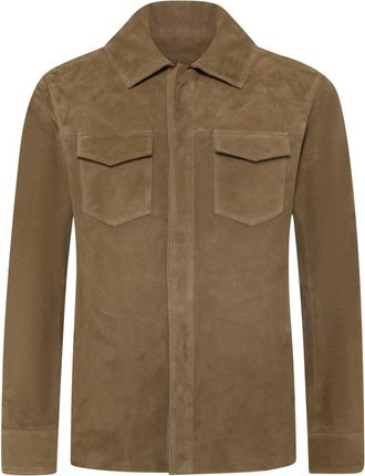 Profuomo Overshirt aus Ziegenveloursleder in