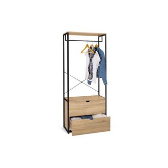 IDMarket Idmarket - Ankleidezimmer Garderobe 2 Schubladen b. 80 cm detroit Industriedesign