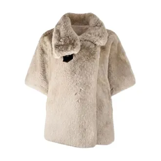 Pinko Pinko - Manteau court &agrave; manches courtes Comodino - Femme - Vestes - Beige - Taille: 36 FR