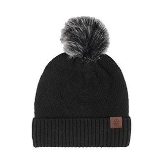 Generic Chapeau dhiver chaud d&eacute;contract&eacute; en peluche crochet&eacute;e multicolore pour femmes chapeaux tricot&eacute;s casquettes de baseball casquettes de bois, Noir, Taill