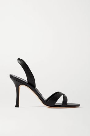 Manolo Blahnik Sandales À Brides Arrière En Cuir Callasli 90 - Noir