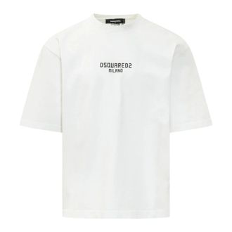 Dsquared2 Lockere Crew-Neck T-Shirt - - Tops - Herren - Wei&szlig; - M