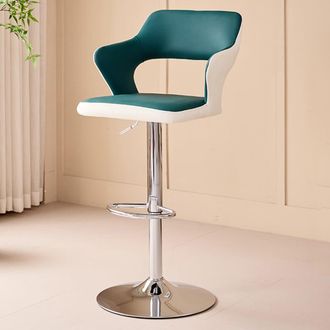 Generic H&ouml;henverstellbarer Barhocker aus Leder mit R&uuml;ckenlehne und Armlehnen, drehbarer K&uuml;chenstuhl f&uuml;r Esszimmer, Restaurant und B&uuml;ro - Rotes Design