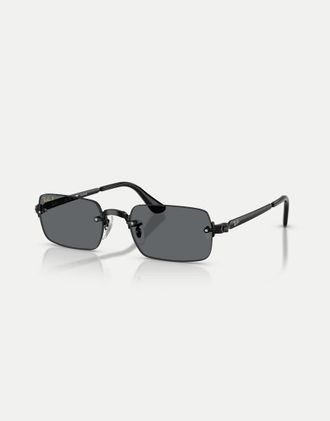 Ray-Ban Rb3928 by A$AP Rocky - Lunettes de soleil rectangulaires &agrave; verres polaris&eacute;s gris - Noir