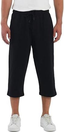 Comeor Short capri 3/4 en coton pour homme avec poches - Short dété décontracté coupe ample pour lentraînement, le jogging, lathlétisme, la gym, la course à 