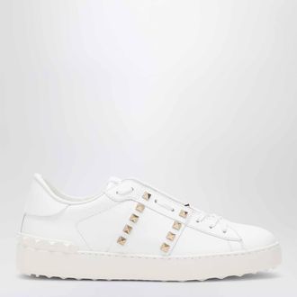 Valentino Garavani Wei&szlig;er Rockstud Kartenhalter aus Leder mit Rei&szlig;verschluss