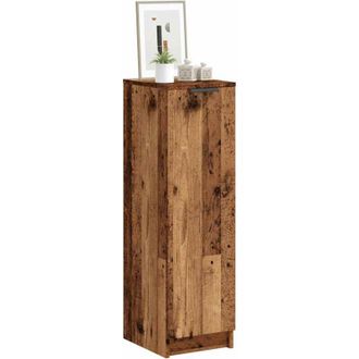 vidaXL Vidaxl - Armoire &agrave; chaussures vieux bois 29,5x35x100,5cm - Bois ding&eacute;nierie - Rangement optimal avec porte - Pour espaces r&eacute;duits