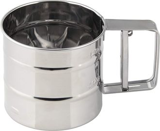 Zenker Einhandsieb PATISSERIE, Küchenhelfer aus hochwertigem Edelstahl, sichere Bedienung mit nur einer Hand, zum Einmehlen der Arbeitsfläche oder Bestäuben 